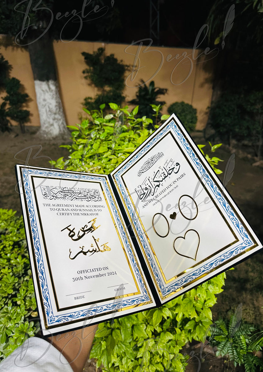 Stylish Black Nikkah Booklet with Attractive Design – Beezle Store