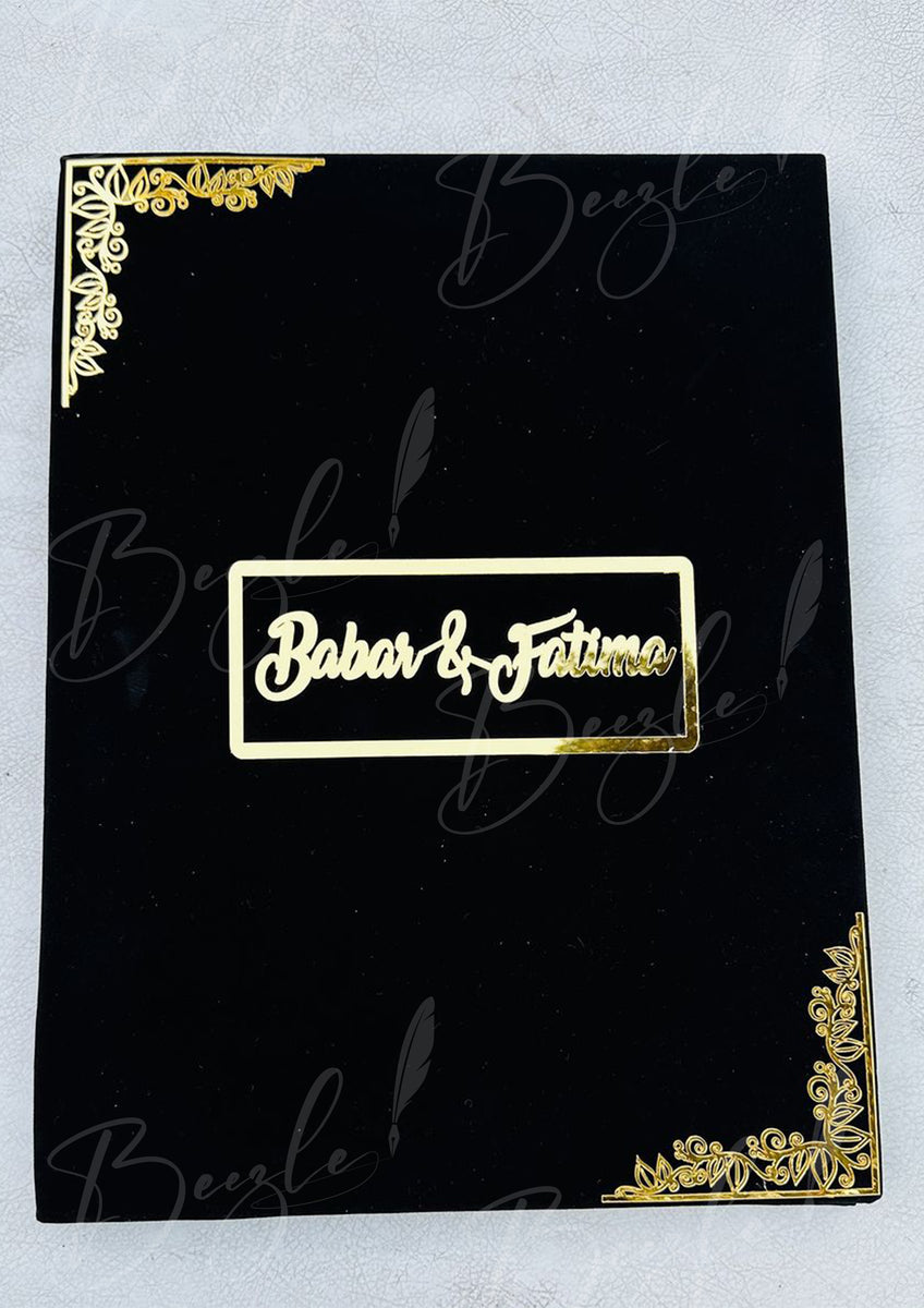 Personalized Black Nikkah Booklet with Custom Name & Date – Beezle Store