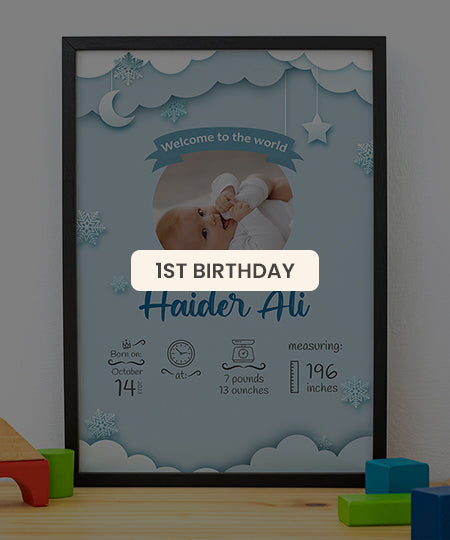 Shop Exclusive 1st Birthday Frames at Beezle Store