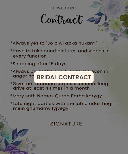 Bridal Contract – A Fun & Memorable Wedding Keepsake – Beezle Store