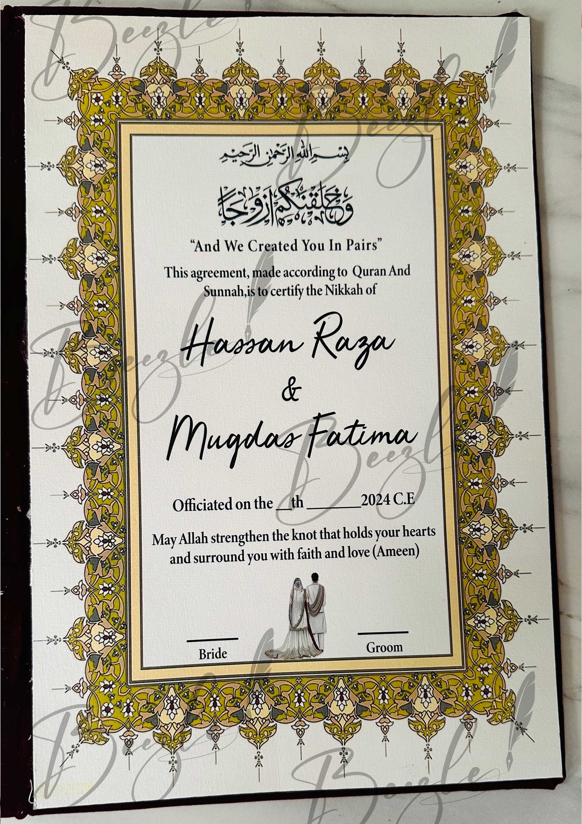 Nikkah Booklet | Preserve Your Wedding Vows with Style – Beezle Store