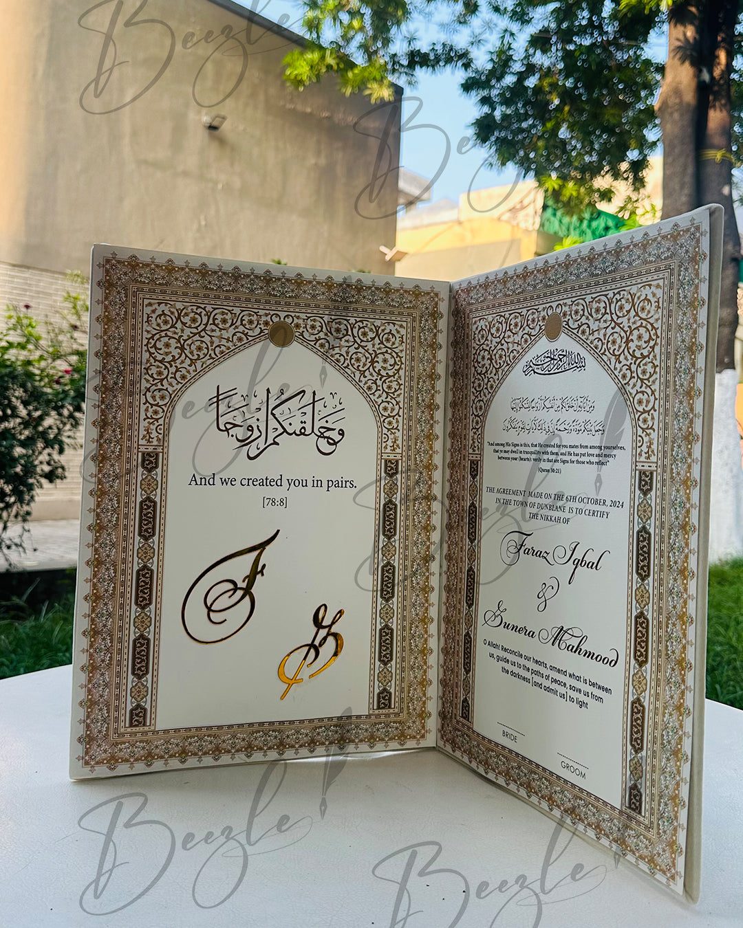 Nikkah Booklet | Preserve Your Wedding Vows with Style – Beezle Store