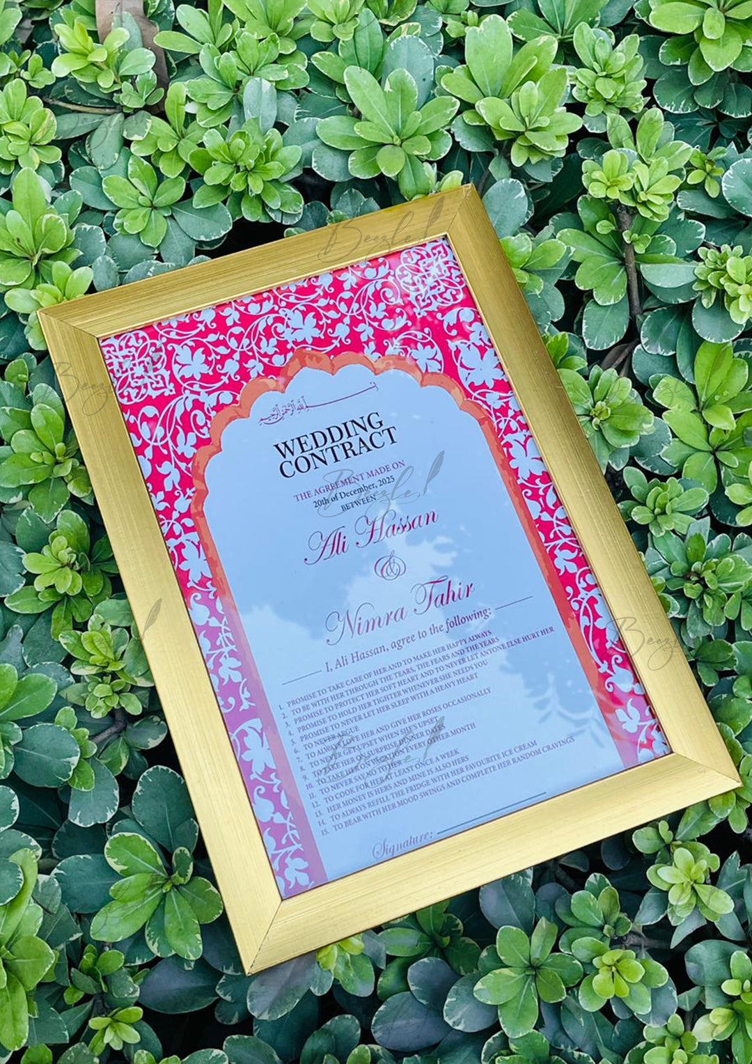 Bridal Contract – A Fun & Memorable Wedding Keepsake – Beezle Store