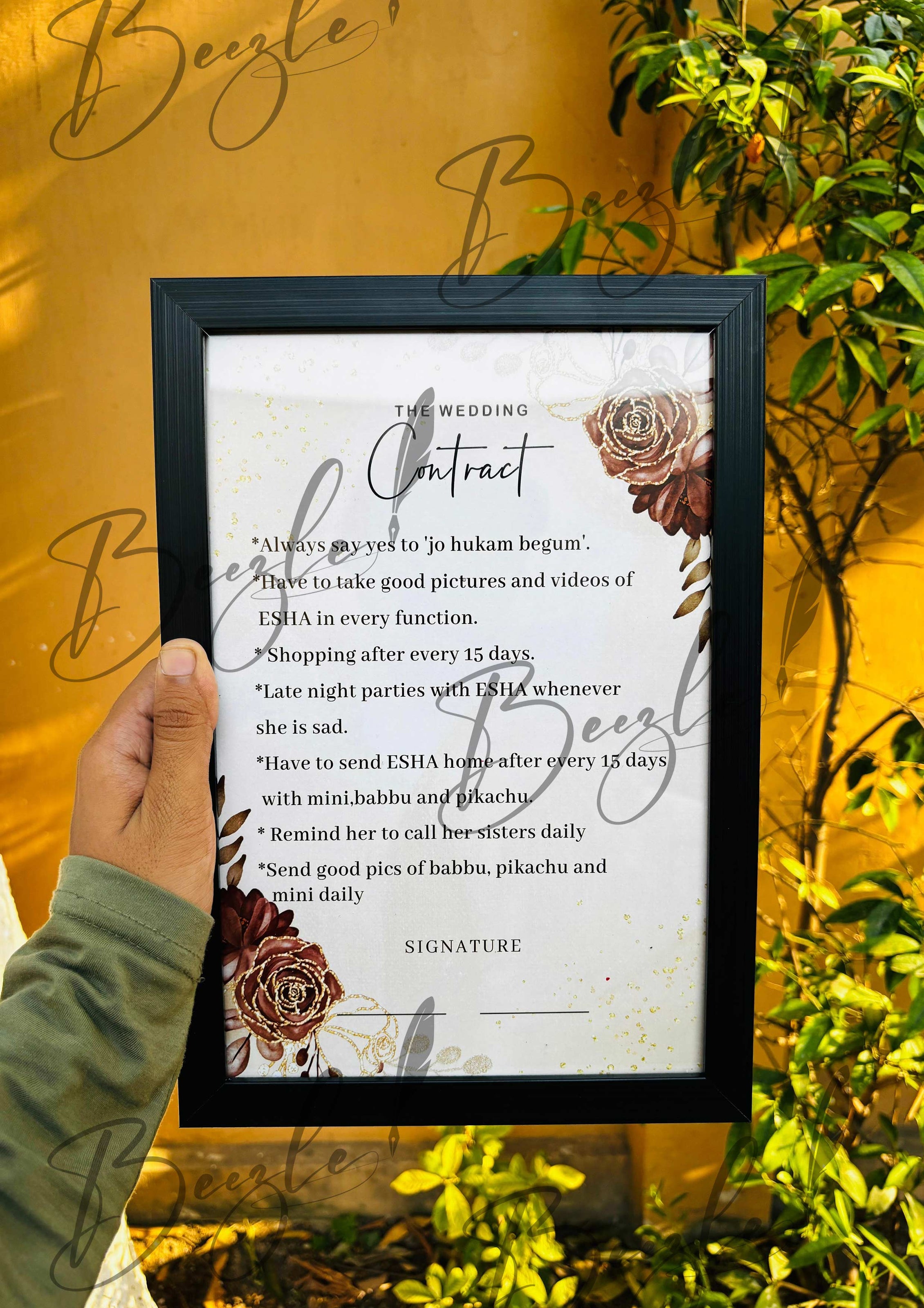 Bridal Contract – A Fun & Memorable Wedding Keepsake – Beezle Store