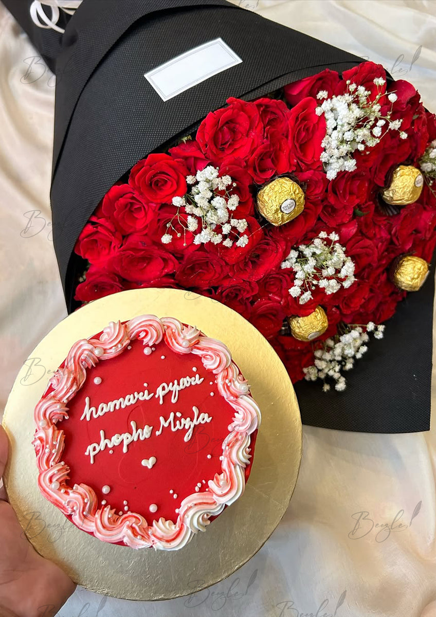 Red Rose & Chocolate Bliss Set – A Perfect Celebration Duo – Beezle Store