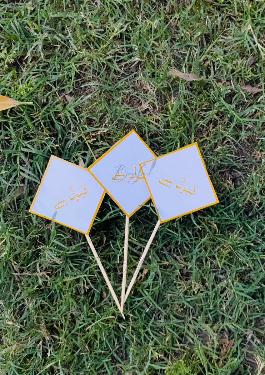 "Qubool Hai" Nikah Props – Elegant Urdu Wedding Sticks – Beezle Store