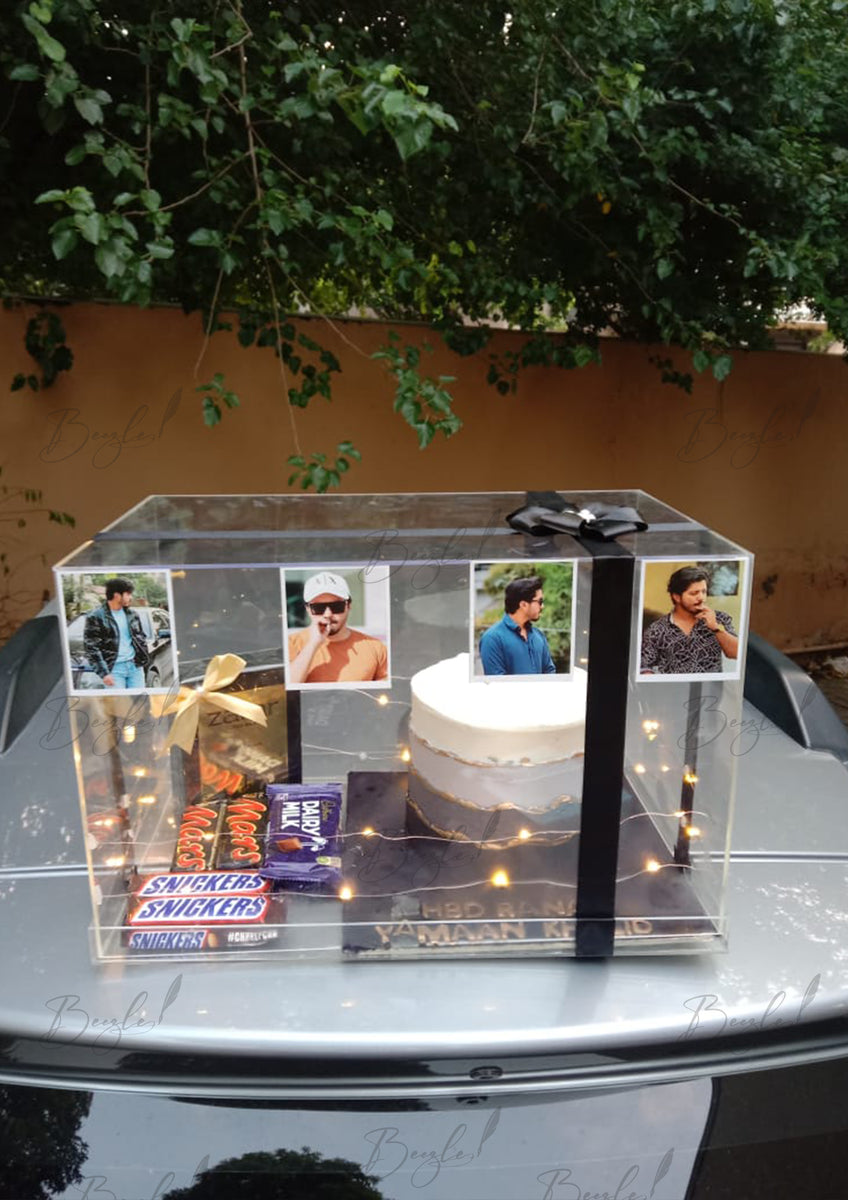 Custom Birthday Cake Box with Memorable Photos & Chocolates – Beezle Store