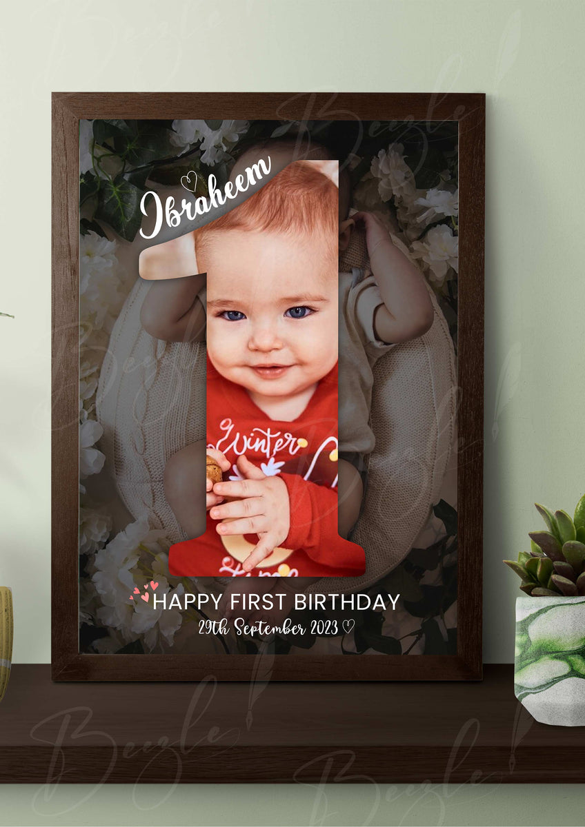 Baby 1st Birthday Frame With Customized Picture – Beezle Store