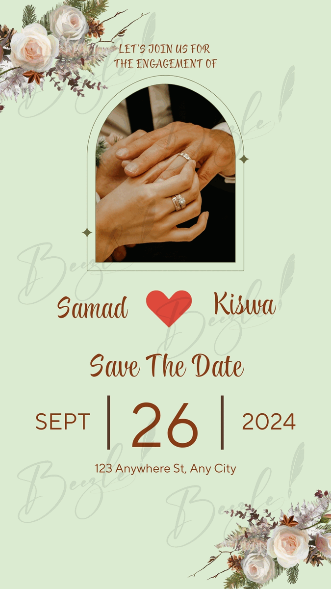 Digital Engagement invitation With Customized Name, Date or Time ...