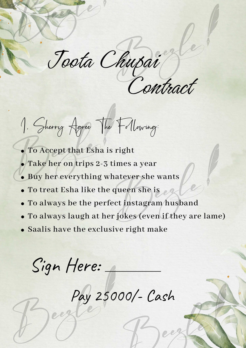 Customized Joota Chupai Contract – Beezle Store